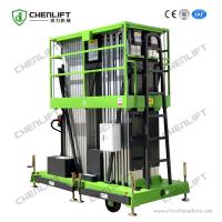 China Electrical Pulling Device Quadruple Mast Aerial Work Platform 300Kg Load And 12 Meters Lifting Height for sale