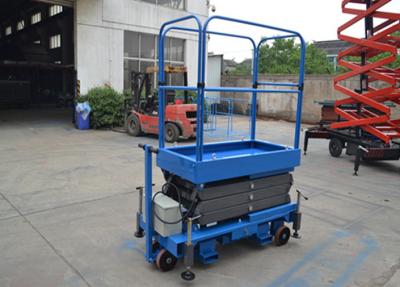 China Blue Push Motorcycle Scissor Lift  Platform 3 Meter High / 500Kg Loading for sale