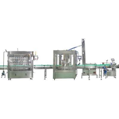 China Air pressure 0.6-0.8Mpa Cooking Oil Filling and Labeling Machine with 3 Capping Heads for sale