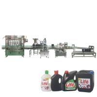 China 10L Plastic Bottle Sealing Machine for 750 Buckets per Hour 5 Nozzle Filling and Labeling for sale
