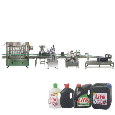 China 10L Plastic Bottle Sealing Machine for 750 Buckets per Hour 5 Nozzle Filling and Labeling for sale
