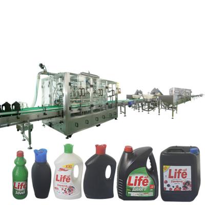 China 6000 Bottles Per Hour Dishwasher Liquid Detergent Bottling Line with 10 Capping Heads for sale