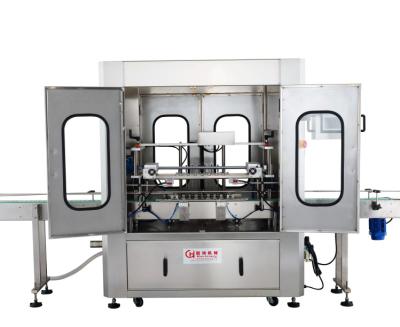 China Automatic 4 Head Hot Piston Filling Machine for Hair Gel/Wax Program Control Filling for sale