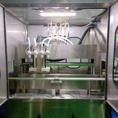 China Video Outgoing-Inspection 4 Heads Liquid Filling Machine for Sulfuric Acid Solution for sale