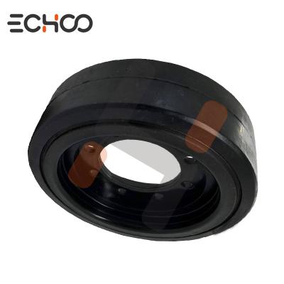 China High-Quality Road Machinery Rubber Roller Wheel Solid Tire Wheel for Pavers for sale