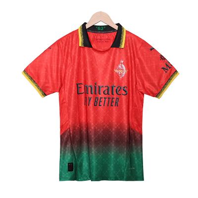 China AC Milan 2025-2026 Fourth Away Jersey Player Version - Gradient Red Slim Fit Performance Football Shirt for sale