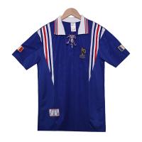 China France 1996 Retro Home Football Jersey - Authentic Blue Crew Neck Design with Vintage Badging for Collectors for sale