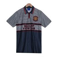 China Manchester City 1995-1996 Second Away Retro Jersey - Authentic Vintage Football Shirt with Classic Navy/Sky Blue Design for sale