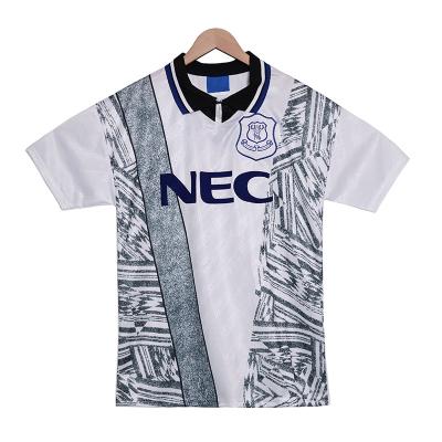 China Everton 1994 Retro Away Football Jersey - Classic Blue & White Pinstripe Design with Crew Neck Collar for sale