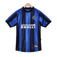 China Inter Milan 1999 Retro Home Football Jersey - Classic Blue Black Stripes with Embroidered Badge and Moisture-Wicking Fabric for sale