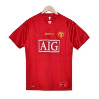China Manchester United 2007 Retro Home Football Jersey - Classic Red Design with 100% Polyester Fabric for sale