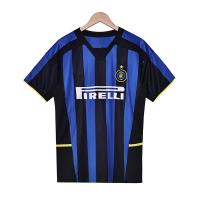 China Inter Milan 2002 Retro Home Football Jersey Collector Edition - Authentic Blue & Black Stripes with Embroidered Badge for sale