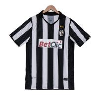 China Juventus 2010-2011 Retro Home Football Jersey Collector Edition - Black/White Stripes with Round Neck Collar for sale