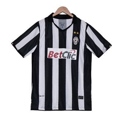 China Juventus 2010-2011 Retro Home Football Jersey Collector Edition - Black/White Stripes with Round Neck Collar for sale