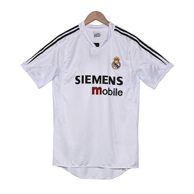China Real Madrid 2004 Retro Home Football Jersey - Authentic White Design with Moisture-Wicking Fabric for Fans & Collectors for sale