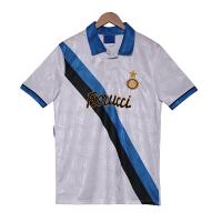 China Inter Milan 1994 Retro Away Fan Jersey Collectible Replica - White Blue-Black Pinstripe Football Shirt for sale