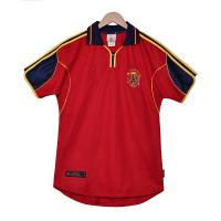 China Spain 2000 Retro Home Fan Edition Football Jersey - Classic Red Design with Crew Neck Collar and Moisture-Wicking Fabric for sale