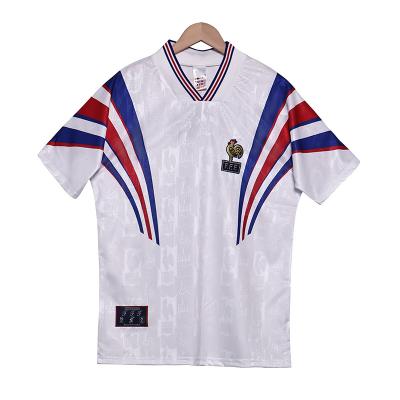 China France 1996 Retro Away Football Jersey - Authentic European Cup Fan Edition with Crew Neck & Embroidered Crest for sale