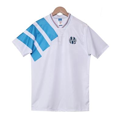 China Marseille 1992 Retro Home Fan Version Football Jersey Tribute Champions League Champion for sale