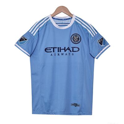 China New York City 2015 Retro Home Fan Football Jersey Classic Blue Orange MLS Tribute for sale