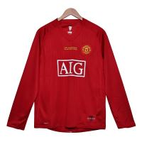 China Manchester United 2007-2008 Retro Home Long Sleeve Jersey - Collector Edition Football Memorabilia for sale