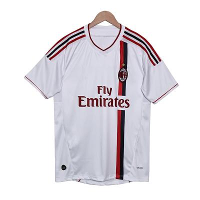 China AC Milan 2011-2012 Away Retro Fan Jersey - Black & White Design, Multiple Sizes, Custom Printing Available for sale