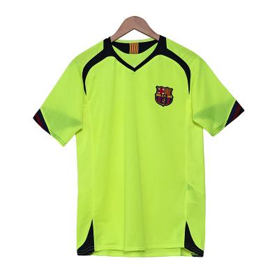 China Barcelona 2005-2006 Away Retro Football Jersey - Navy Blue with Maroon Trim - Ronaldinho Era Classic Fan Shirt for sale