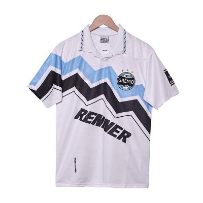China Gremio 1995-1996 Away Retro Football Jersey Replica - Customizable Vintage Design with Blue/Black Stripes for sale