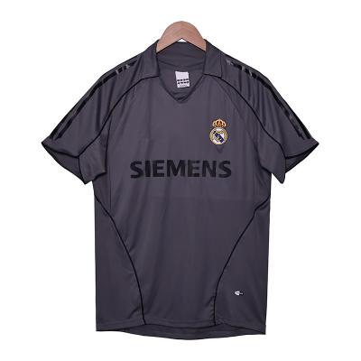 China Real Madrid 2005-2006 Second Away Retro Football Jersey - Navy Blue with Gold Accents - Custom Printing Available for sale