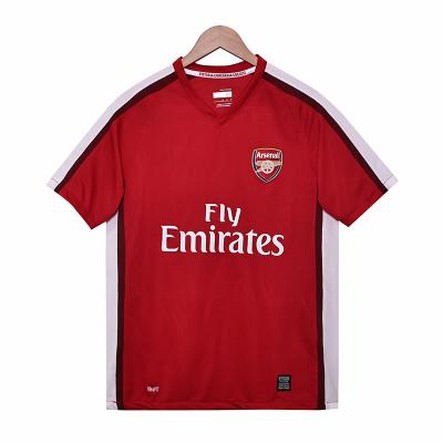China Arsenal 2008-2010 Retro Home Football Jersey - Classic Red/White Reproduction with Crew Neck Design for sale