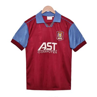 China Aston Villa 1995-1997 Retro Home Football Jersey - Classic Claret & Blue Reproduction with Customization Options for sale