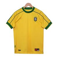 China Brazil 1998 Retro World Cup Home Jersey Replica - Authentic Design with Custom Name & Number Printing Options for sale