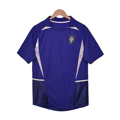 China Brazil 2002 World Cup Away Jersey Replica Customizable Size S-3XL for sale