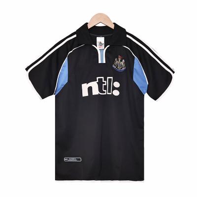 China Newcastle United 2001-2002 Away Retro Jersey - Black Blue Pinstripe Replica - Sizes S-XXL for sale