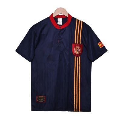 China Spain Retro 1996 Away Football Jersey Classic Replica Customizable 100% Polyester for sale