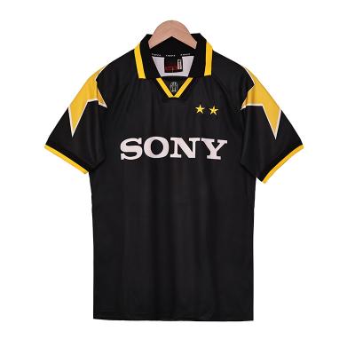 China Juventus 1995-1997 Retro Away Football Jersey - Black & Gold Stripes - Custom Printing Available for sale