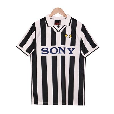 China Juventus Retro 1995-1997 Home Jersey - Authentic Black & White Stripes, Polyester Fabric, Multiple Sizes for sale