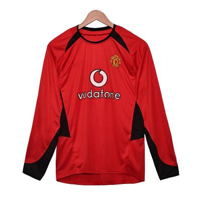 China Manchester United 2002-2003 Retro Long Sleeved Football Jersey - Authentic Design with Multiple Size Options for sale