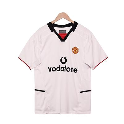 China 2002-2003 Manchester United Retro Away Jersey - Authentic Black Polyester Football Shirt with Customization Options for sale