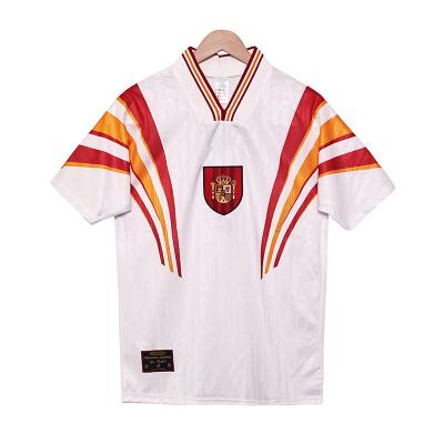 China Spain 1996 Retro Second Away Replica Football Jersey Classic Navy Blue for sale