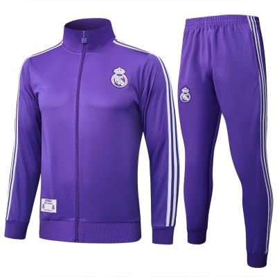 China Real Madrid Purple Long Sleeved Training Suit - Polyester/Spandex Blend in Sizes S-XXL with Custom Options for sale
