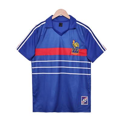 China France 1984 Home Retro Jersey Nostalgic Design Customizable Team Kit 100% Polyester for sale