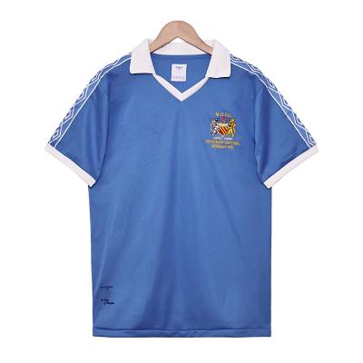 China Manchester City 1981-1982 Home Retro Football Jersey - Authentic Vintage Design with Custom Name & Number Personalization for sale