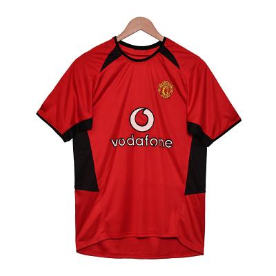 China Manchester United 2002-2004 Home Retro Football Jersey - Customizable Breathable Fabric in 8 Sizes (S-5XL) for sale