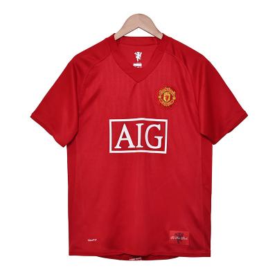 China Manchester United 2007-2008 Home Jersey Replica - Customizable S-5XL Sizes with Player Number Printing for sale