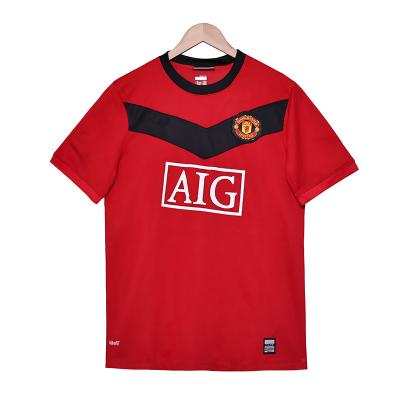 China Manchester United 2009-2010 Retro Home Jersey - Premium Polyester Replica with Embroidered Crest & V-Neck Design for sale
