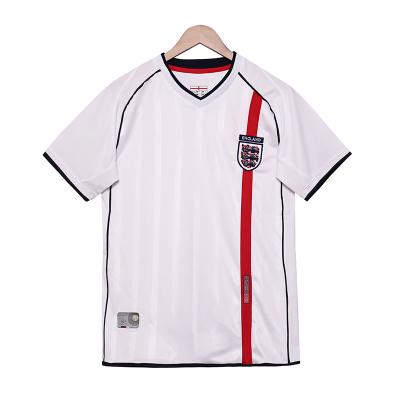 China England 2002 Retro Home Football Jersey Classic Replica Customizable 100% Polyester for sale