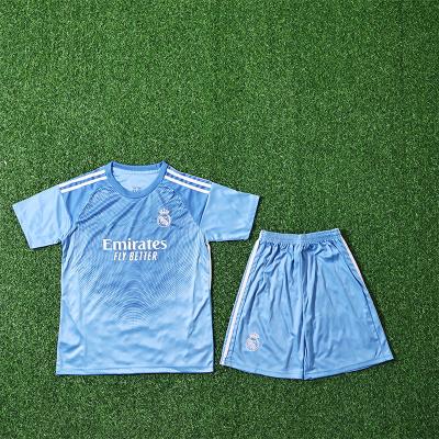 China 2025 Real Madrid Children Goalkeeper Jersey Breathable Customizable Football Kit 120-160cm for sale