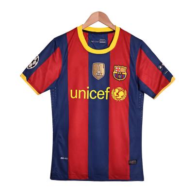 China Barcelona 2010-2011 Champions League Retro Home Jersey Customizable Classic Design 100% Polyester for sale
