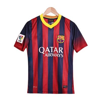 China 2013-2014 Barcelona Retro Home Jersey Custom Classic Football Shirt Breathable Polyester for sale
